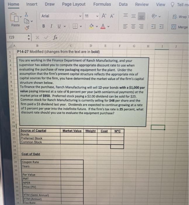 Solved Home Insert Draw Page Layout Formulas Data Review | Chegg.com