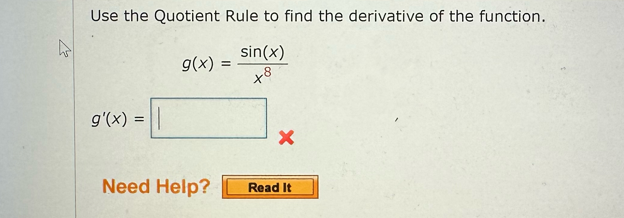 Solved Use the Quotient Rule to find the derivative of the | Chegg.com