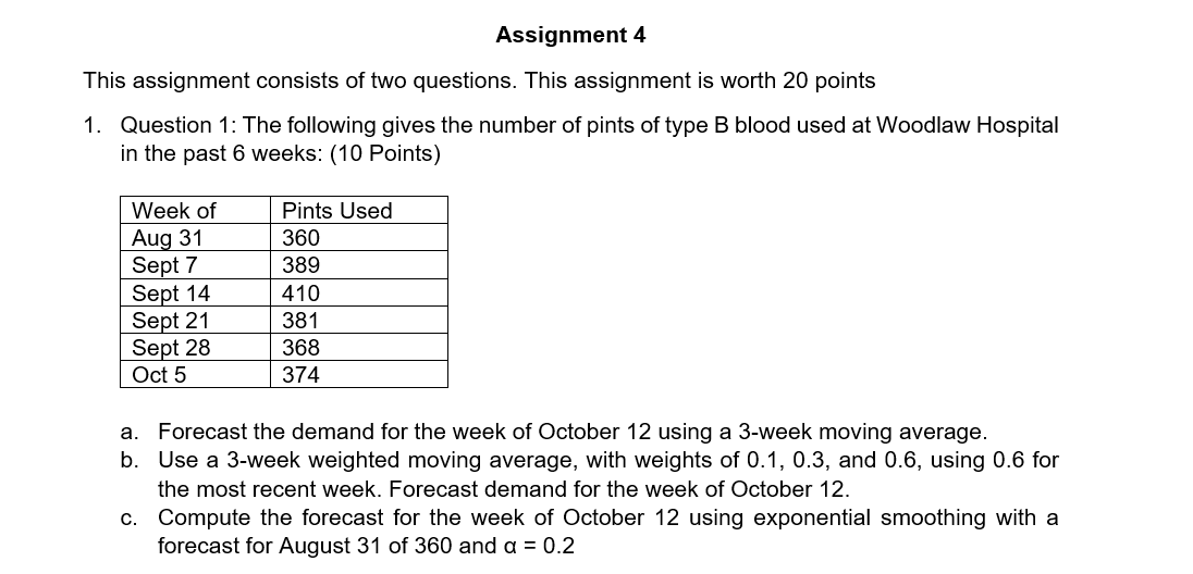 Solved Assignment 4Question 1: The following gives the | Chegg.com