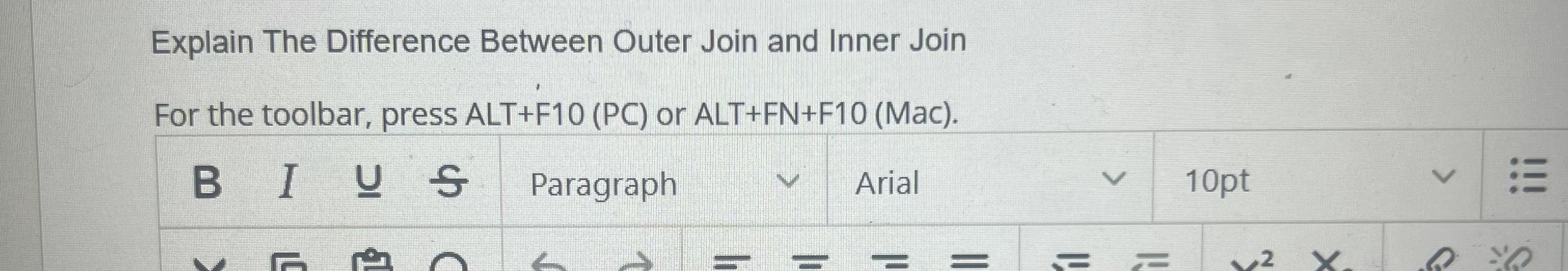 Solved Explain The Difference Between Outer Join and Inner | Chegg.com