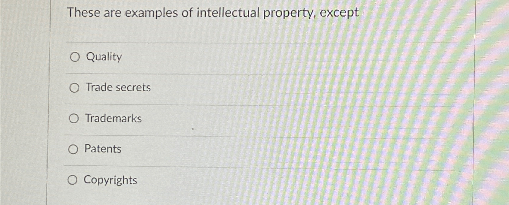 Solved These are examples of intellectual property, | Chegg.com