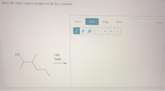 Solved Draw The Major Organic Product Of The Syl Reaction