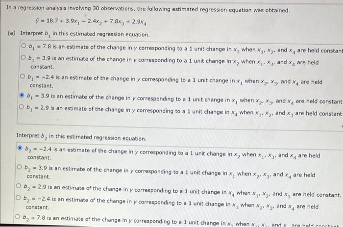 Solved In a regression analysis involving 30 observations, | Chegg.com