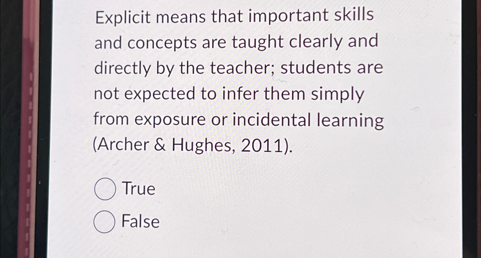 Solved Explicit means that important skills and concepts are | Chegg.com