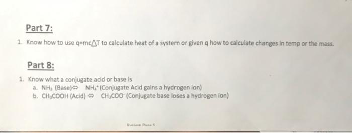 Solved Part 7: 1. Know how to use q=mcAT to calculate heat | Chegg.com