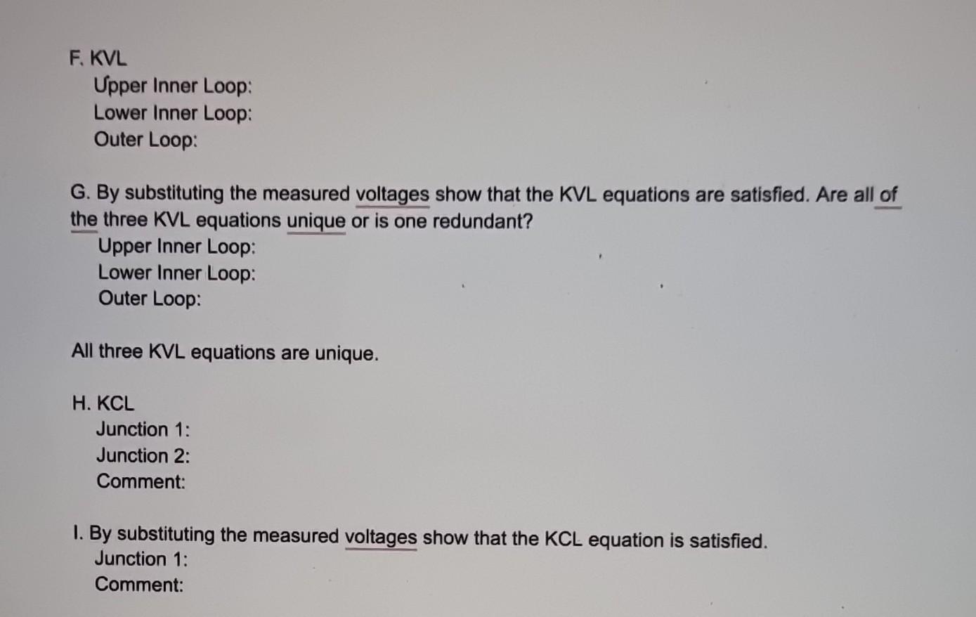 V1=1 AnsV V=2723V Table 2: Verifying KVL Table 3: | Chegg.com