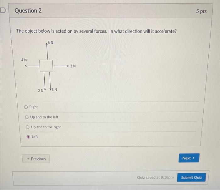 Solved The object below is acted on by several forces. In | Chegg.com