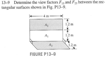 Solved Determine the view factors F13 and between the | Chegg.com