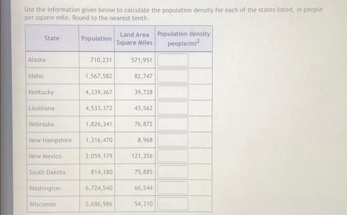 Solved Use The Information Given Below To Calculate The Chegg