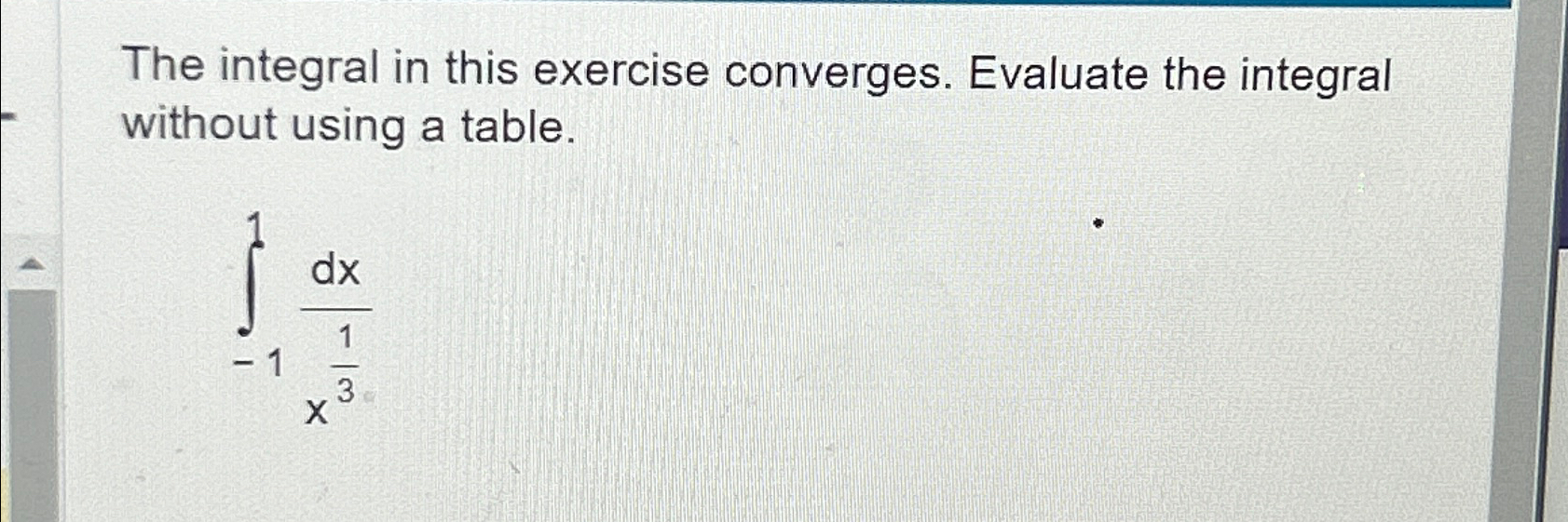Solved The integral in this exercise converges. Evaluate the | Chegg.com