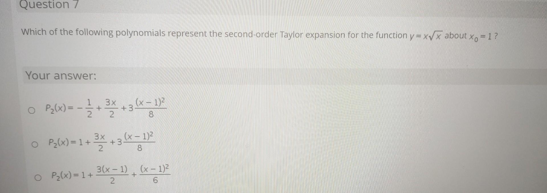 Solved Which of the following polynomials represent the | Chegg.com
