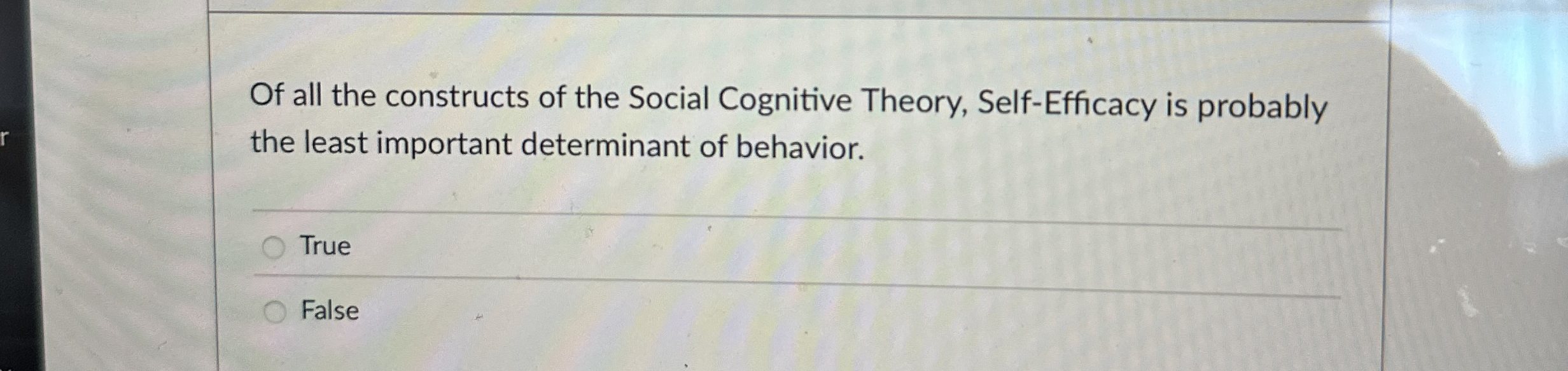 Solved Of all the constructs of the Social Cognitive Theory, | Chegg.com