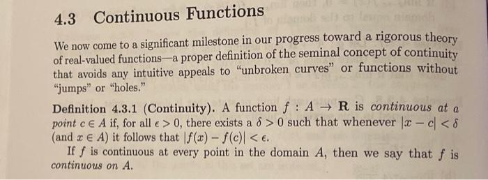 Solved prove using the continuity defintion that i attached | Chegg.com