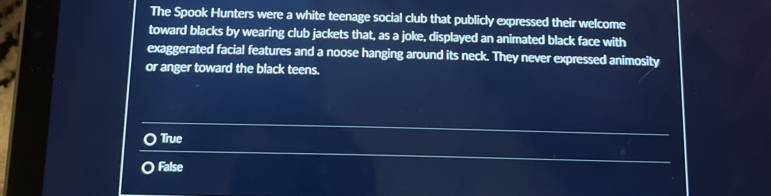 Solved The Spook Hunters were a white teenage social club | Chegg.com