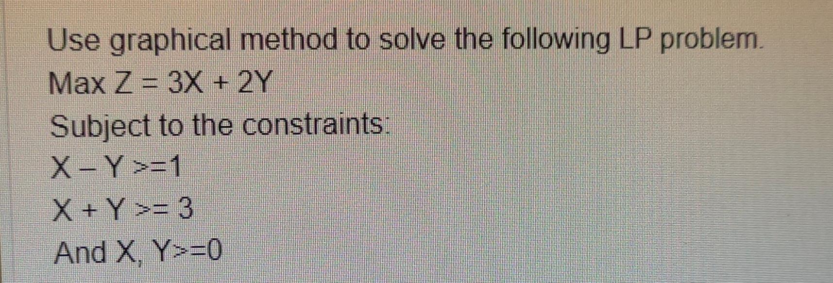 Solved Use graphical method to solve the following LP | Chegg.com
