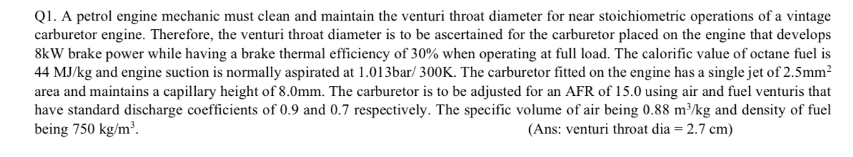 Solved Q1. ﻿A petrol engine mechanic must clean and maintain | Chegg.com