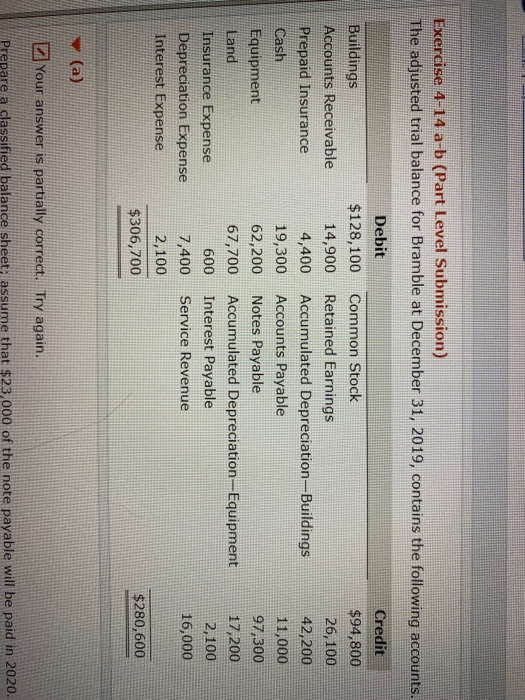 Solved Exercise 4-14 a-b (Part Level Submission) The | Chegg.com