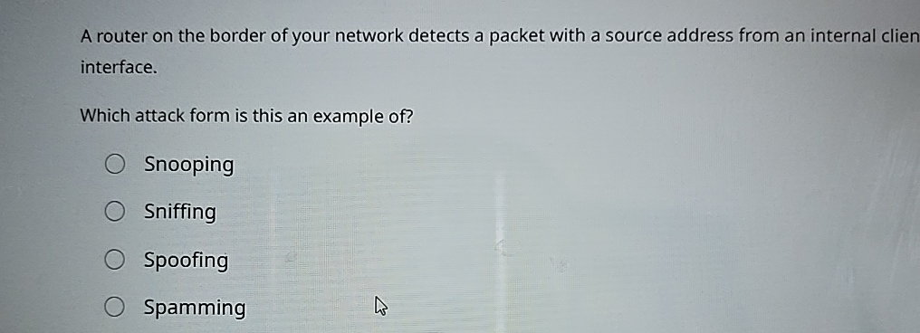 Solved A router on the border of your network detects a | Chegg.com