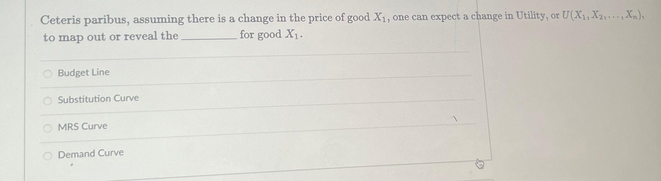 Solved Ceteris paribus, assuming there is a change in the | Chegg.com