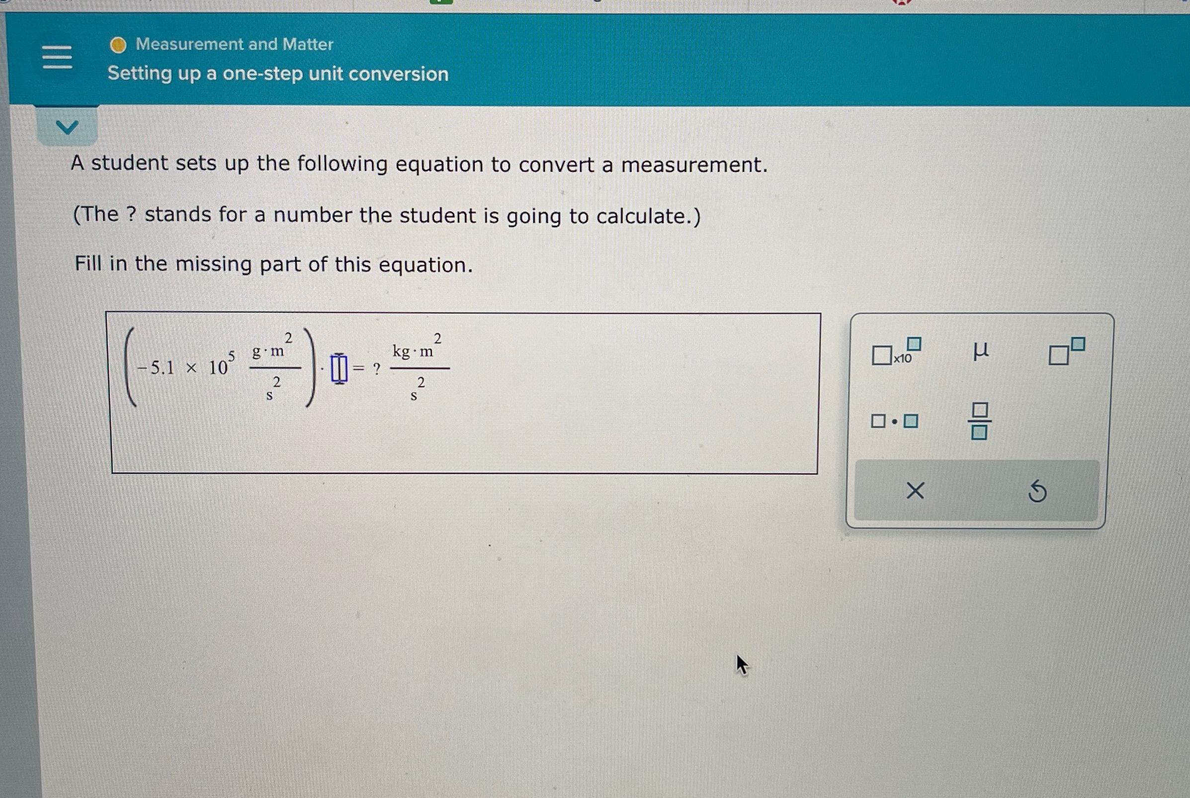 Solved Measurement and MatterSetting up a one-step unit | Chegg.com