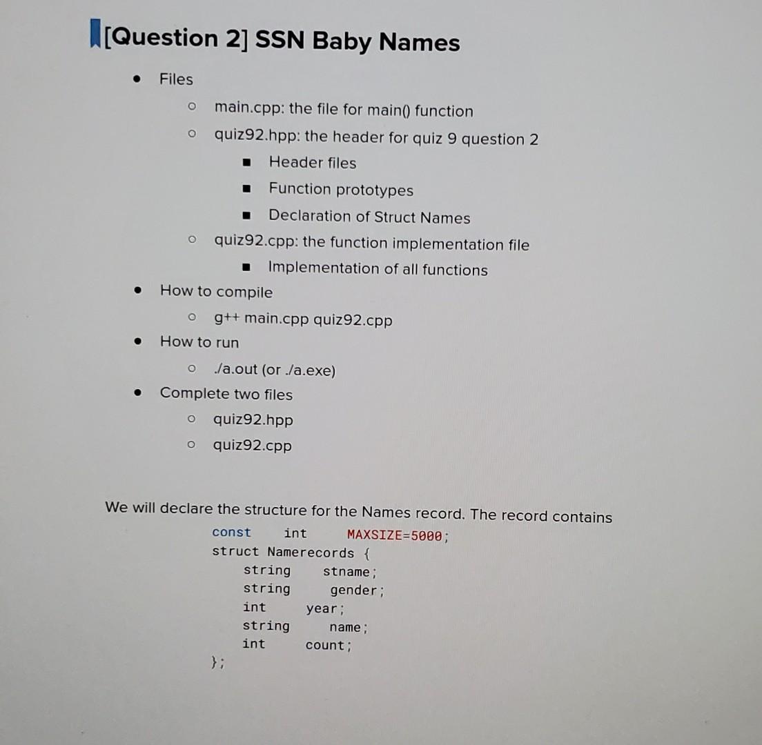 Solved - Files main.cpp: the file for main() function | Chegg.com