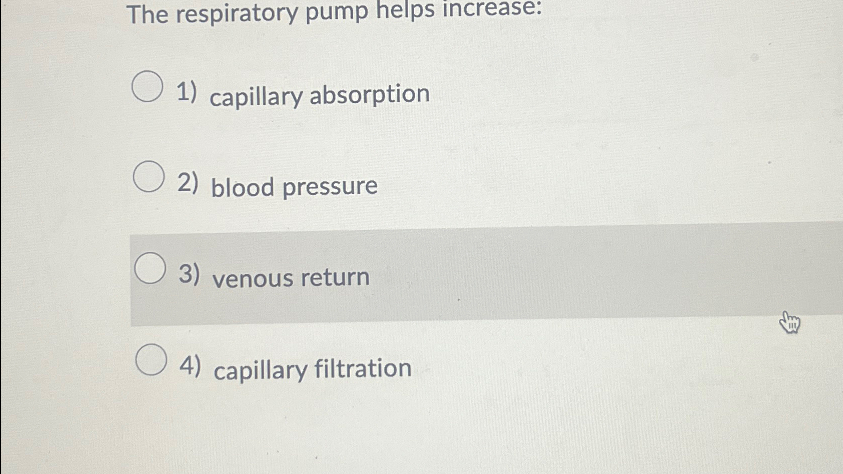 Solved The respiratory pump helps increase:capillary | Chegg.com