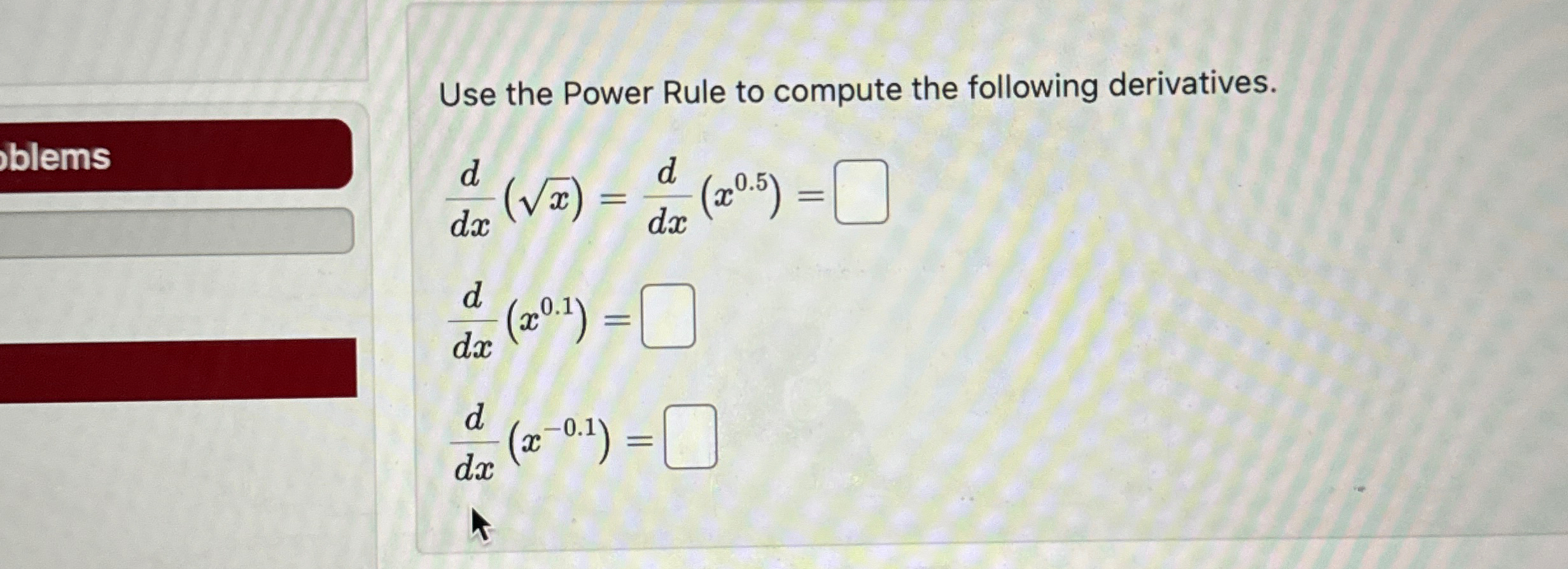 Solved Use the Power Rule to compute the following | Chegg.com