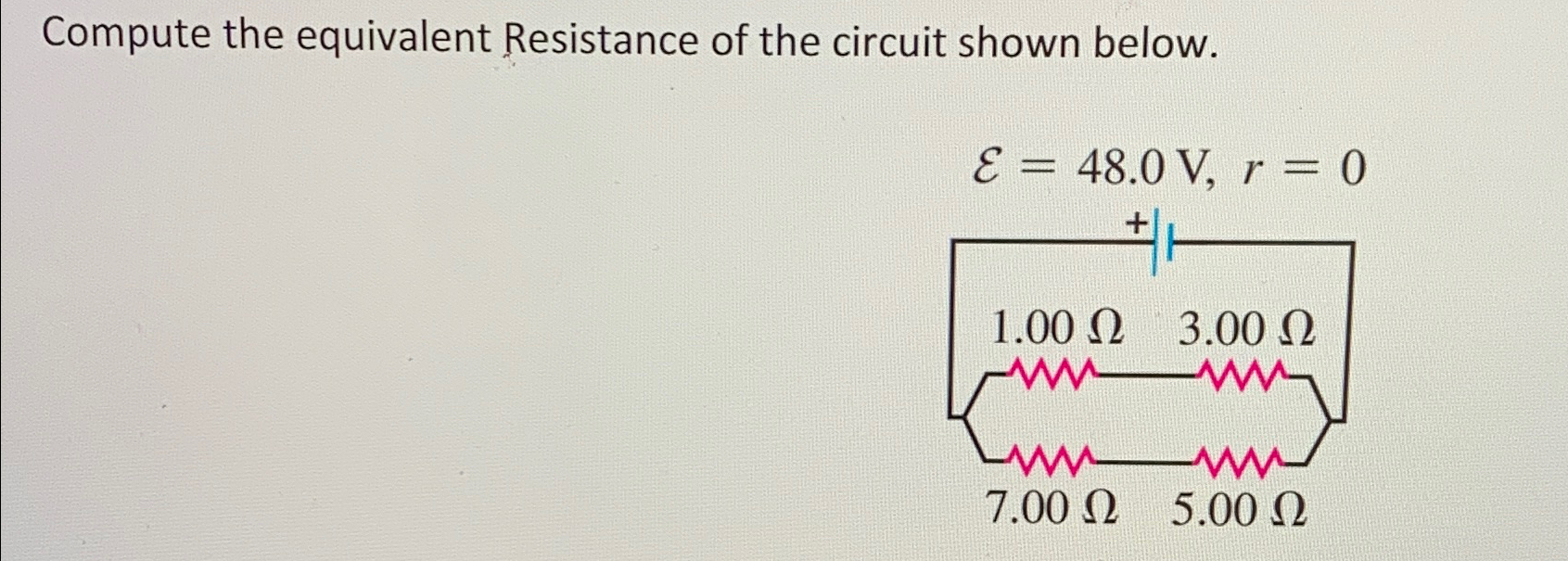 Solved Compute the equivalent Resistance of the circuit | Chegg.com