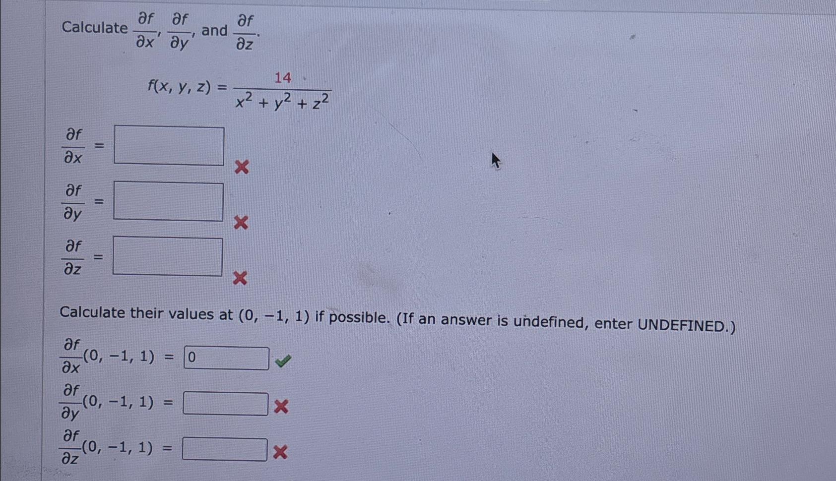 Solved Calculate delfdelx,delfdely, ﻿and | Chegg.com