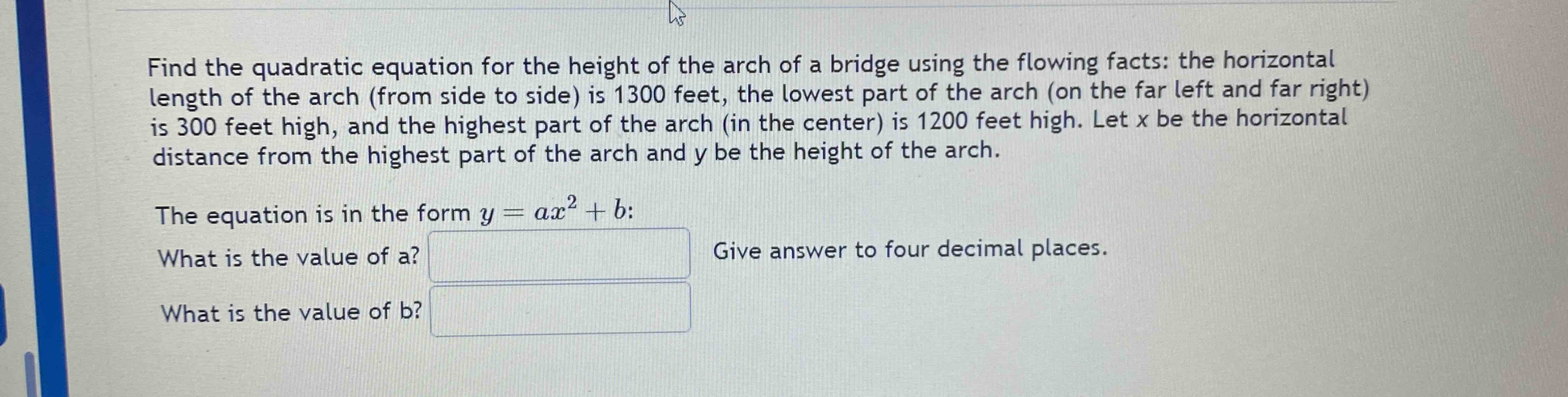 Solved Find the quadratic equation for the height of the | Chegg.com