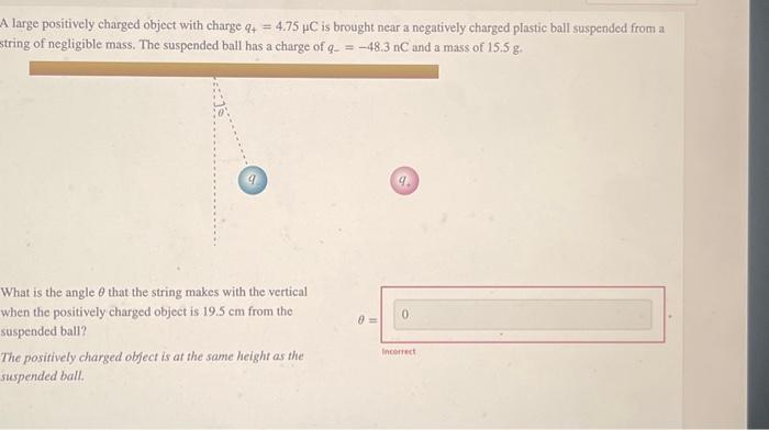 Solved A large positively charged object with charge | Chegg.com