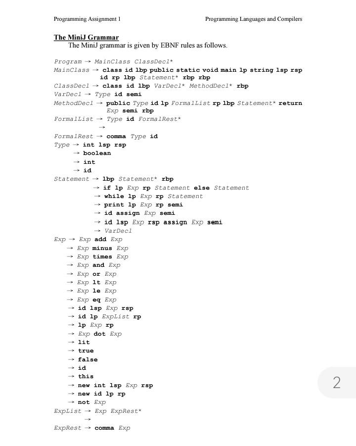 Solved Programming Assignment 1 1. Use lex (or flex) and | Chegg.com