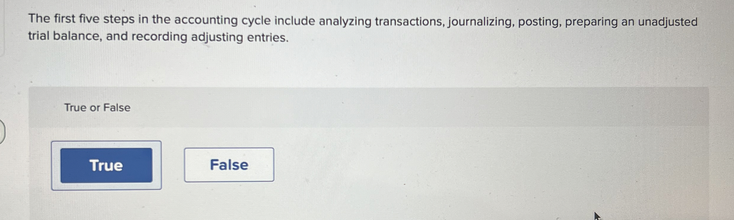 Solved The first five steps in the accounting cycle include | Chegg.com