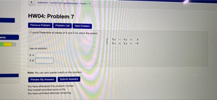 Solved webwork / ma 162-822-golebiewski / hw04/7 HW04: | Chegg.com