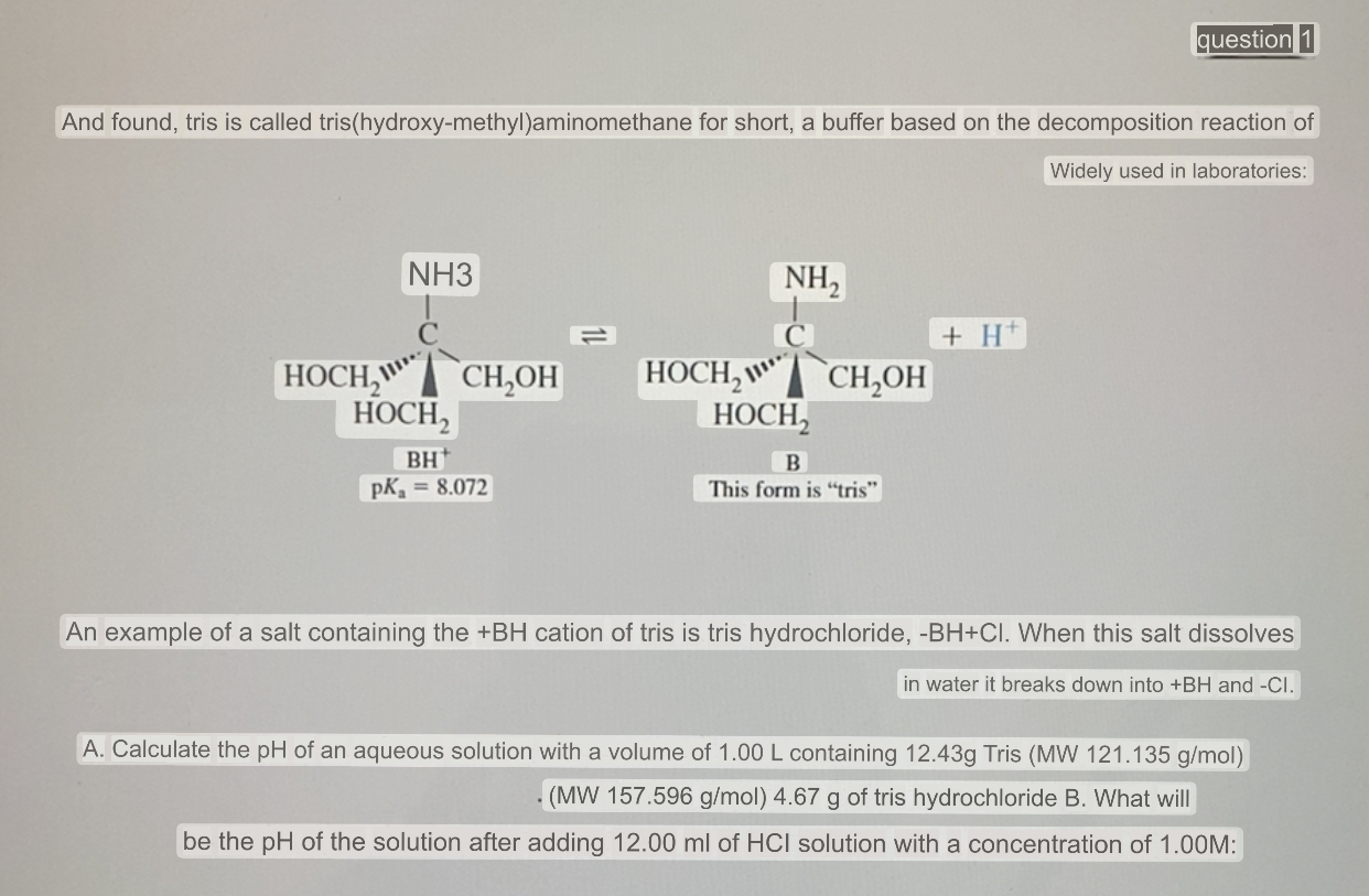 Solved And found, tris is called | Chegg.com