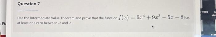 Solved Use the Intermediate Value Theorem and prove that the | Chegg.com
