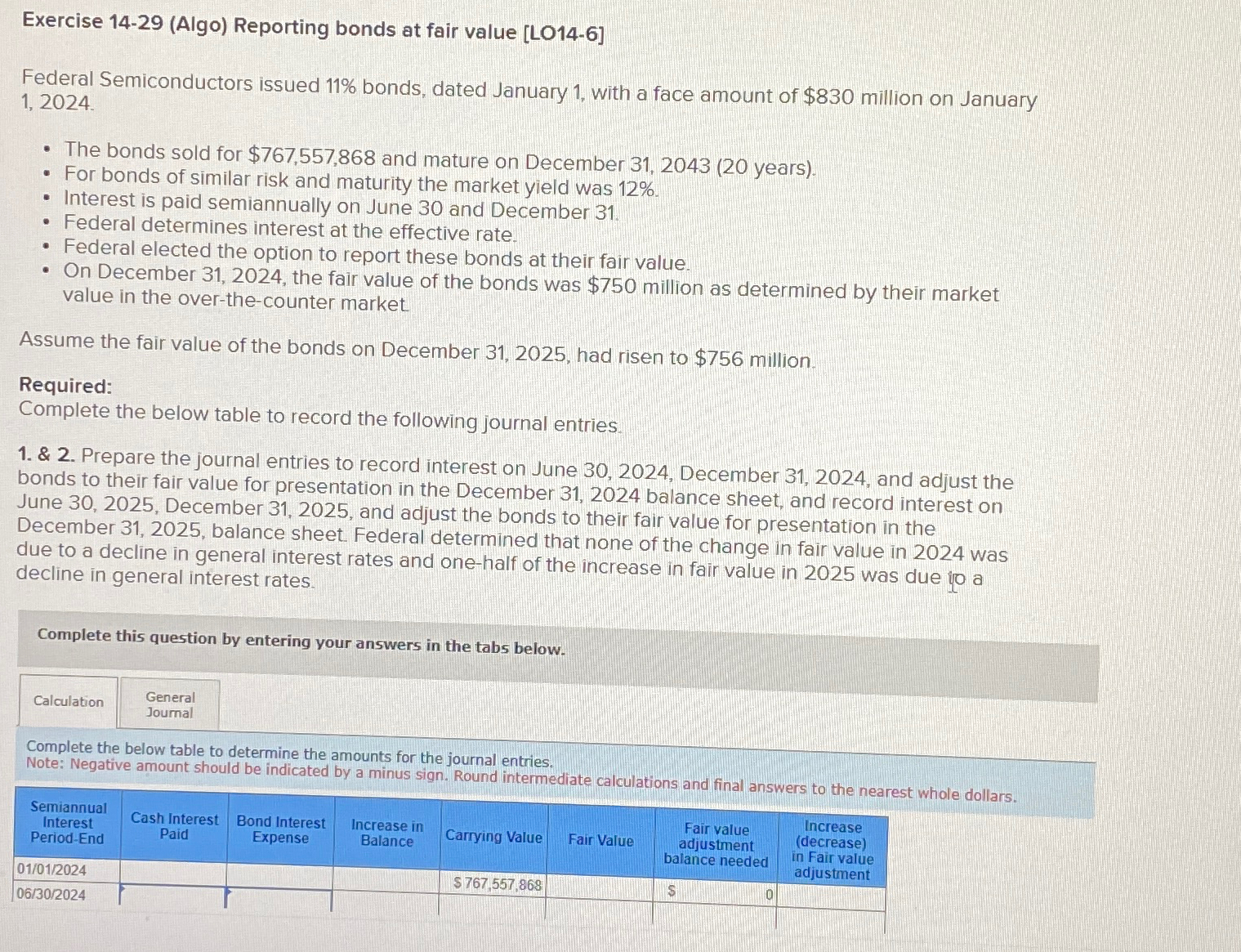 Solved Exercise 14-29 (Algo) ﻿Reporting bonds at fair value | Chegg.com
