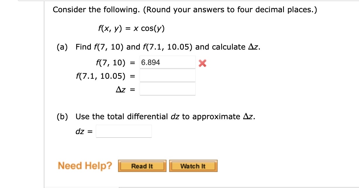Solved Consider the following. (Round your answers to four | Chegg.com