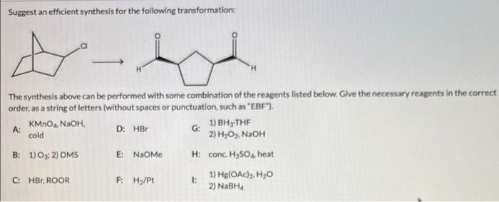 Solved Suggest an efficient synthesis for the following | Chegg.com