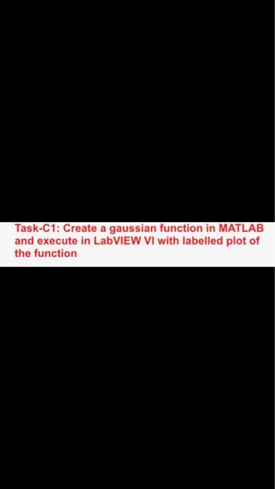Task-C1: Create a gaussian function in MATLAB and | Chegg.com