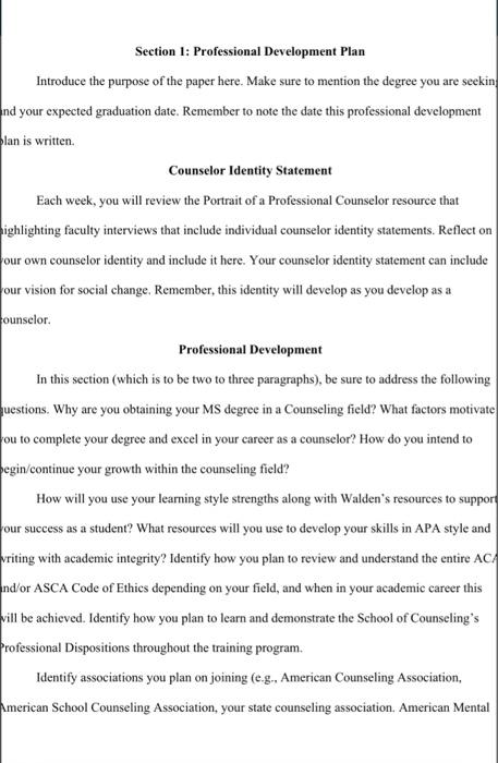 Based on the PDP Template, complete Section 1 to | Chegg.com