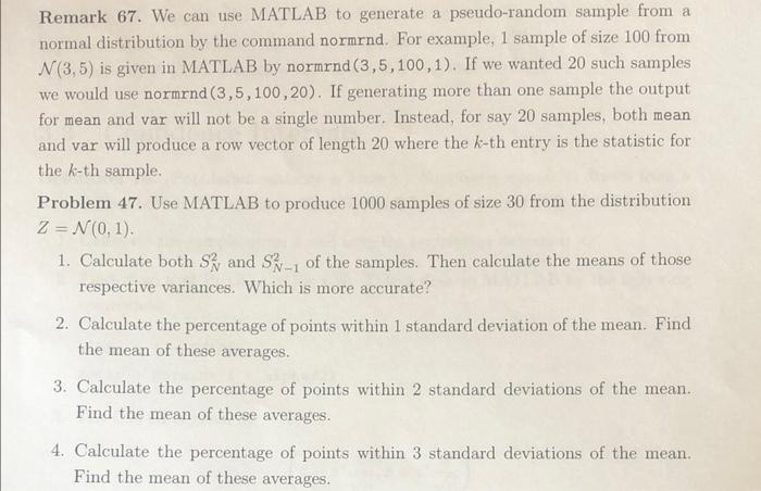 Solved normal distribution by the command normrnd. For | Chegg.com