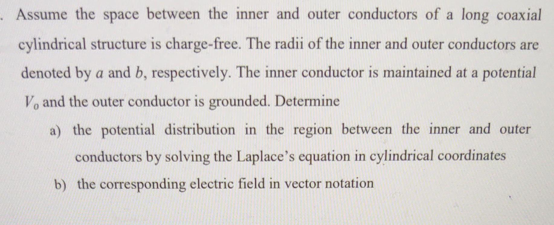 Solved Assume the space between the inner and outer | Chegg.com