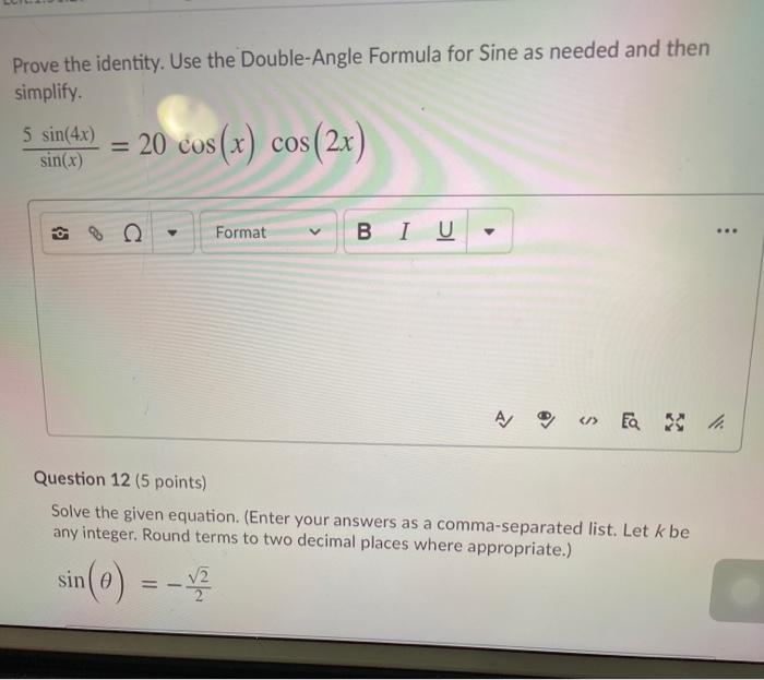Solved Prove the identity. Use the Double-Angle Formula for | Chegg.com