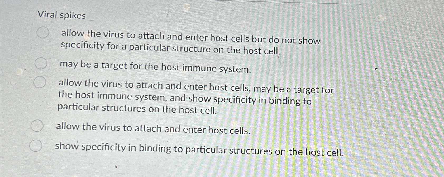 Solved Viral spikesallow the virus to attach and enter host | Chegg.com