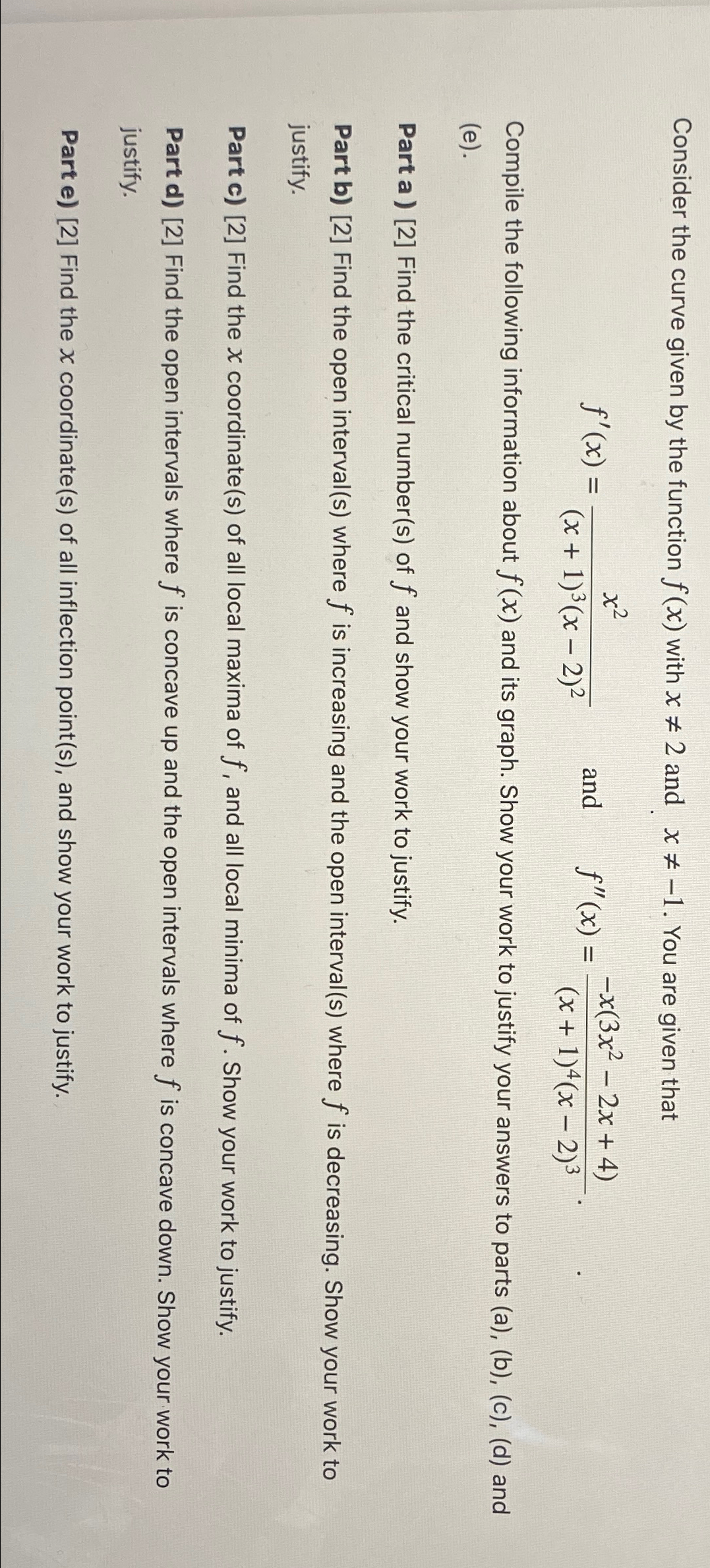 Solved Consider the curve given by the function f(x) ﻿with | Chegg.com