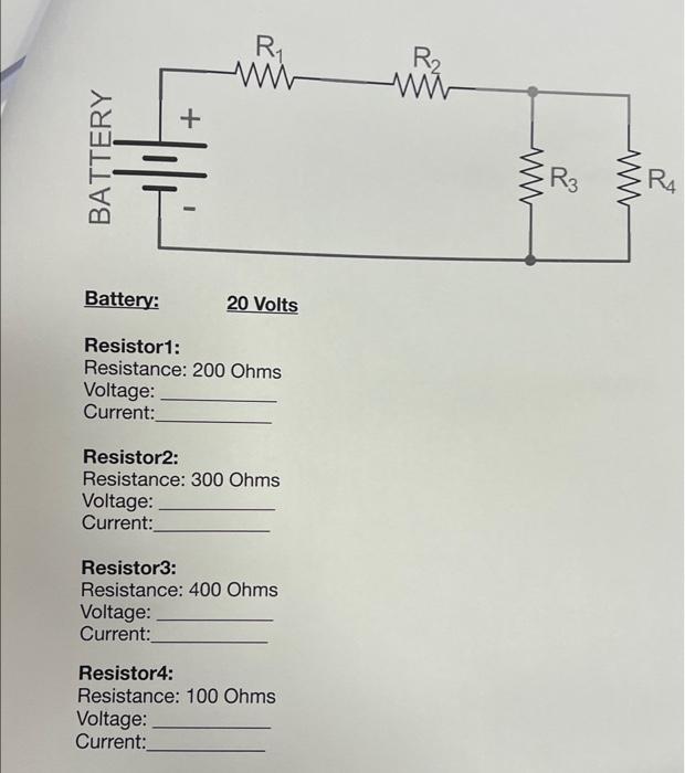 Solved RA w R + BATTERY R3 WW •RA Battery: 20 Volts | Chegg.com