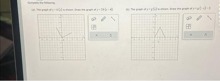 Solved Complete the following. (a) The graph of y=h (x) is | Chegg.com