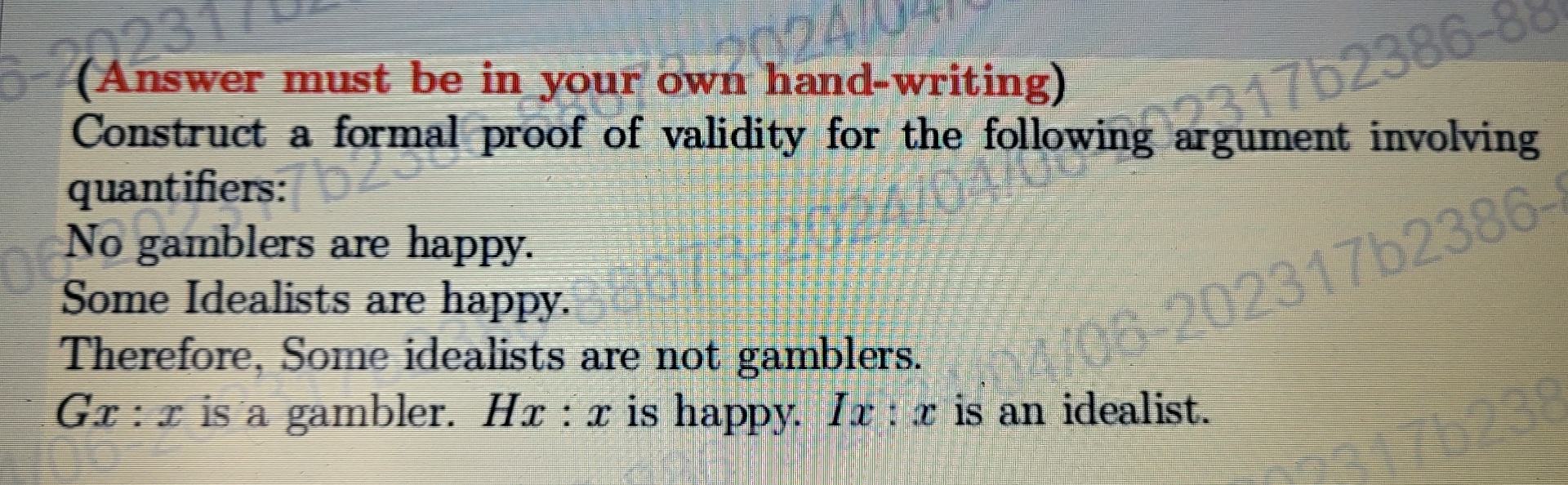 Solved (Answer must be in your own hand-writing)Construct a | Chegg.com