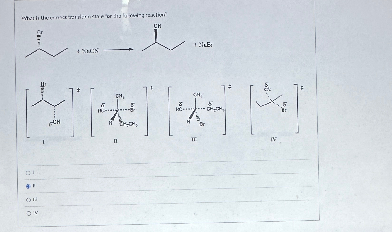 Solved What is the correct transition state for the | Chegg.com